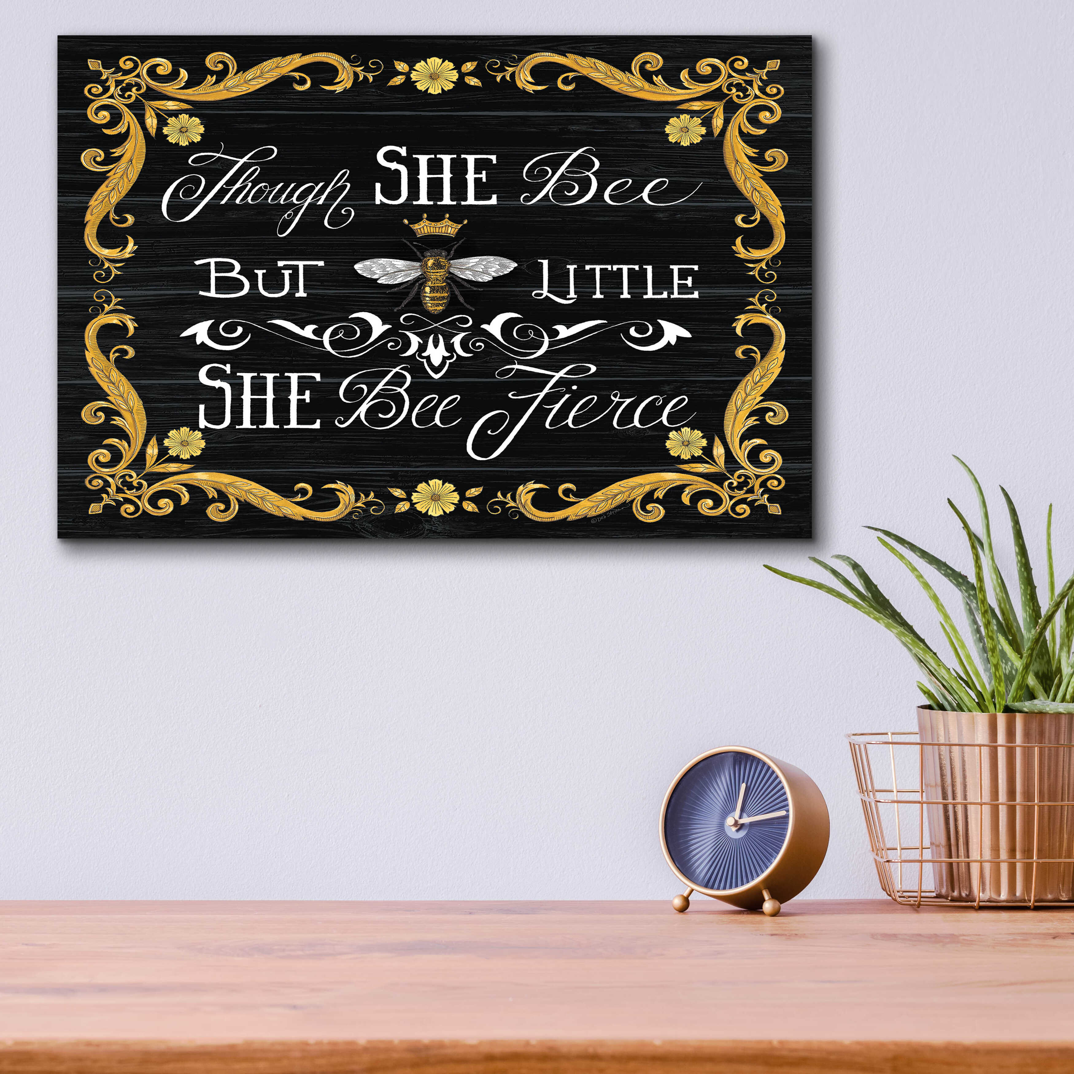 August Grove Epic Art 'She Bee Fierce' By Deb Strain, Acrylic G She Bee Fierce by Deb Strain ...